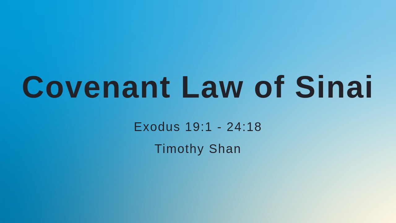 Covenant Law of Sinai
